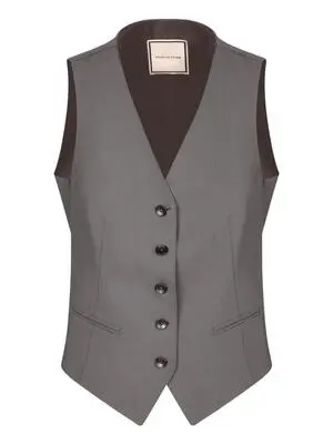 Tagliatore Gracie Single-breasted Vest - Gray