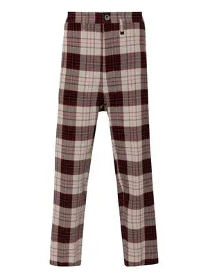 VIVIENNE WESTWOOD Cropped Plaid Trousers - Red/multicolour