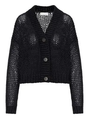 ROBERTO COLLINA Button-fastening V-neck Cardigan - Black