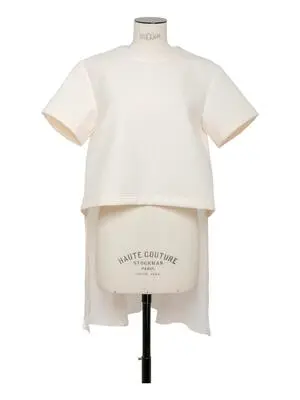 Sacai Contrast-panel T-shirt - Off White
