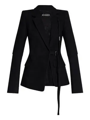 ANN DEMEULEMEESTER Asymmetrical Tailored Jacket With Belt - Black