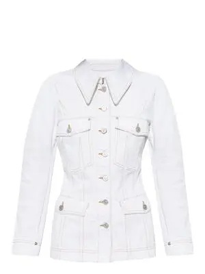 Givenchy Collared Button-up Denim Jacket - White