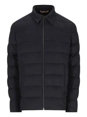 Herno Padded Zip-up Jacket With Classic Collar - Black