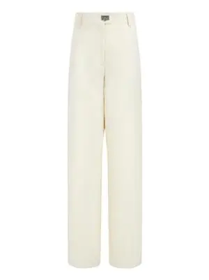 FERRAGAMO Wide-leg Tailored Trousers - Parchment