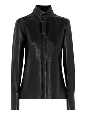 Givenchy Leather Cut-out Blouse - Black