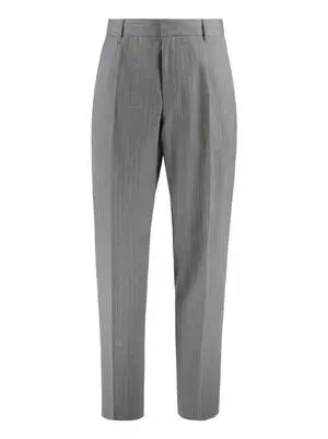 Hugo Boss Pinstriped Tailored Trousers - Gray