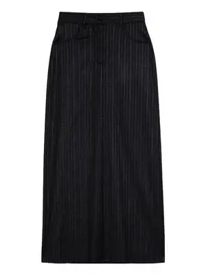 DEPARTMENT 5 Pinstriped Maxi Skirt With Rear Slit - Grey