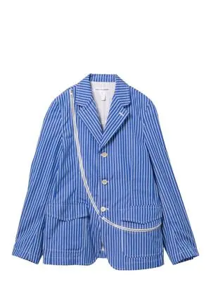 Comme Des Garçons Striped Blazer Jacket - Blue