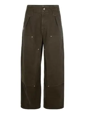 Kenzo Double Knee Washed Cotton Pants - Maroon
