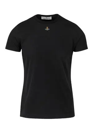 VIVIENNE WESTWOOD Orb Logo Embroidered Crewneck T-shirt - Black