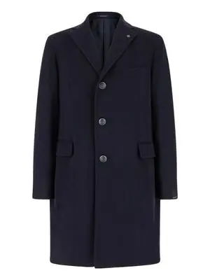 Tagliatore Single-breasted Brooch-detail Coat - Blue