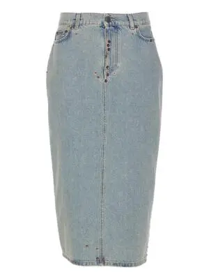 Moschino Denim Midi Skirt - Gray