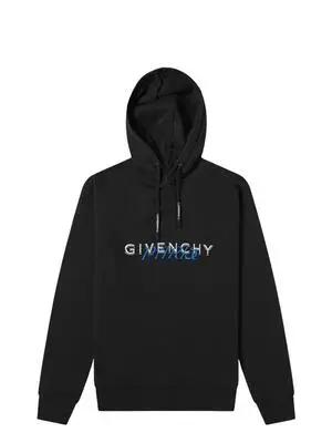 Givenchy Logo Print Cotton Hoodie - Black