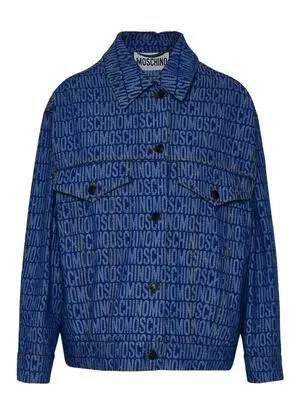 Moschino Monogram Print Denim Jacket - Blue