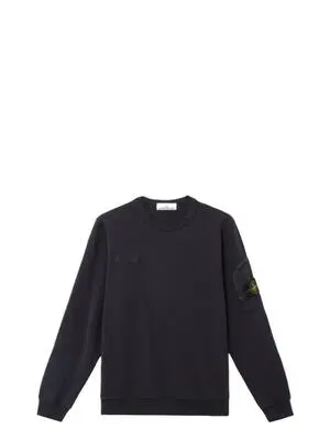 Stone Island Compass Patch Crewneck Sweatshirt - Black