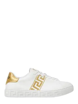Versace Greca Embroidered Low-top Sneakers - White