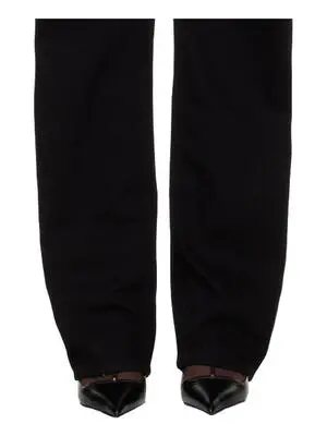 Valentino Garavani Button Detailed Straight Leg Jeans - Black