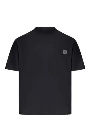 Stone Island Logo Patch Short-sleeved T-shirt - Black