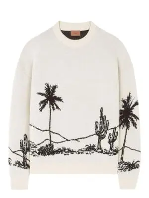Alanui Desert Print Knitted Jumper - White/black