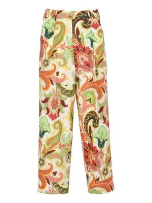 Etro Paisley Print Wide-leg Trousers - Multicolor