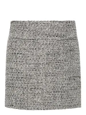 GOLDEN GOOSE Bouclé Cotton Miniskirt - Gray