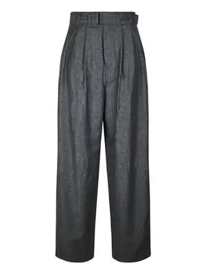 Soeur Belted Pleated Wide-leg Trousers - Black