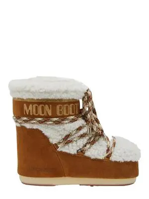 Moon Boot Lace-up Shearling Boots - Brown