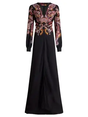 ETRO Etro Geometric Print Long-Sleeved Maxi Dress