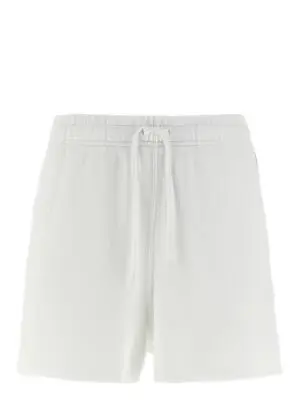 Polo Ralph Lauren Polo Ralph Lauren White Brushed Cotton Knit Drawstring Shorts With Raw Hem White