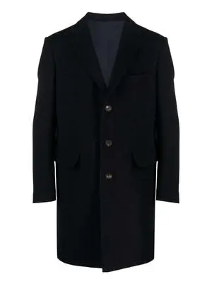 Eleventy Felted Single-breasted Coat - Midnight Blue
