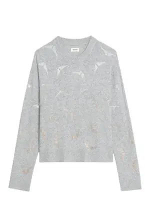 Zadig&Voltaire Markuz Jumper With Rhinestone Wings - Gris Chine Clai