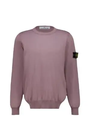 Stone Island Badge Crew Neck Knitted Sweater - Gray