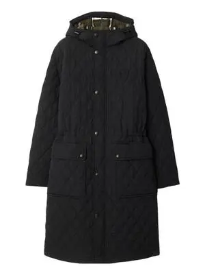 Burberry Quilted Hooded Down Coat - Black