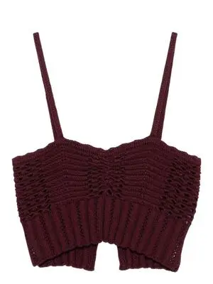 FORTE_FORTE Sleeveless Ribbed Knit Top - Brown