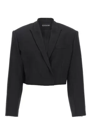 David Koma Tailored Cropped Jacket - Black