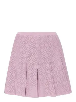Givenchy Monogram Jacquard Pleated Mini Skirt - Pink