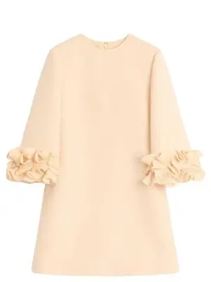Valentino Garavani Valentino Crepe Couture Mini Dress With Floral Detail To