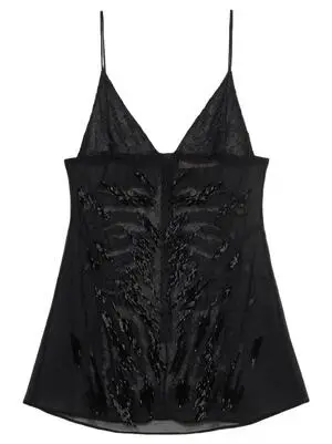 Blumarine Sequin Lace Mini Dress - Black