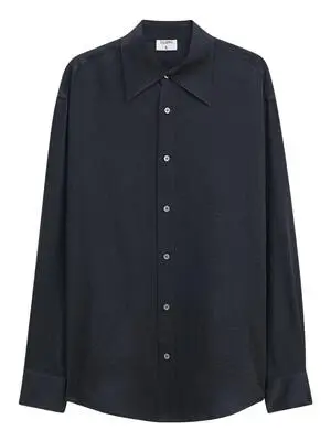 Filippa K Crinkle Shirt With Button-front And Cuffed Sleeves - Black