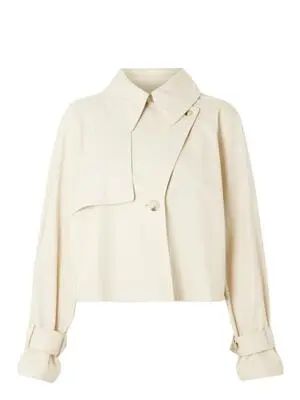 JOSEPH Cropped Cotton-gabardine Jacket - Offwhite