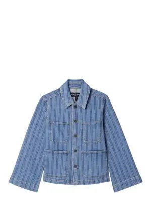 Veronica Beard Dahl Striped Denim Jacket - Blue