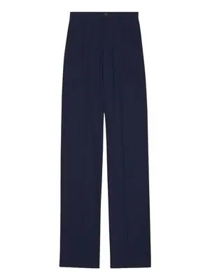 Balenciaga Large Fit Tailored Stretch Wool Twill Trousers - Black