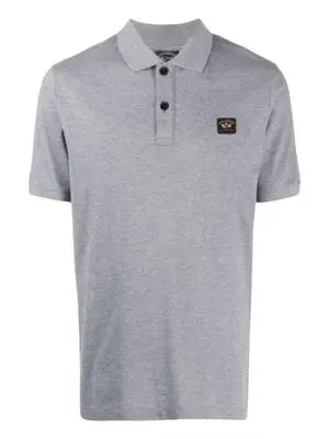 PAUL  SHARK Logo Patch Polo Shirt - Gray