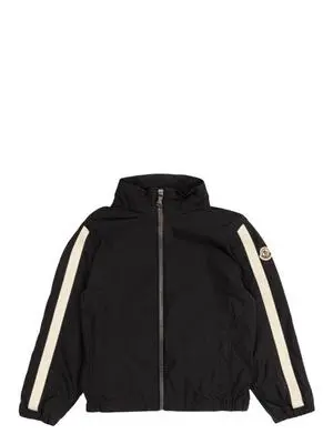 Moncler Zip-up Jacket With Logo Detail - Dark Blue