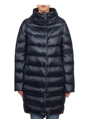 Herno Long-sleeved Down Jacket With Funnel Neck - Black