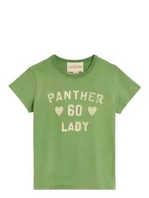 Valentino Garavani Valentino Garavani "Panther 60 Lady" Graphic Print Crewneck T-Shirt Laurel/birch