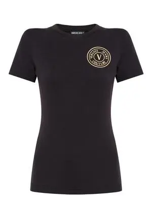 Versace Logo Embellished Top - Black