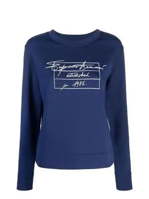 Emporio Armani Logo Print Sweatshirt - Blue
