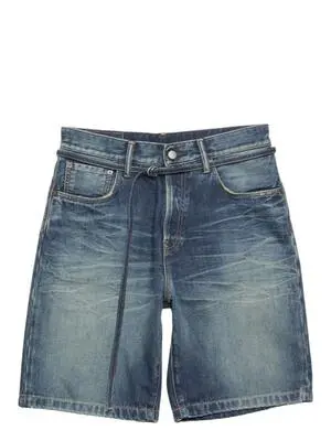 Acne Studios Logo-patch Denim Shorts - Medium Blue