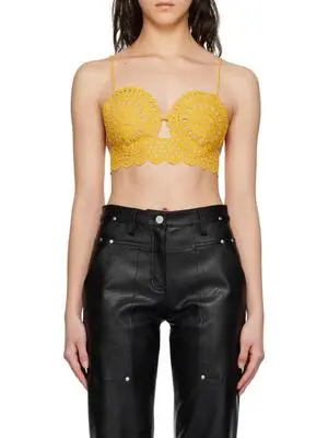 Stella McCartney Broderie Anglaise Cami Top With Logo Detail - Blue